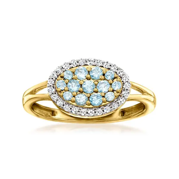 Buy ROSS-SIMONS Swiss Topaz And . Diamond Ring In 18kt Gold Over ...