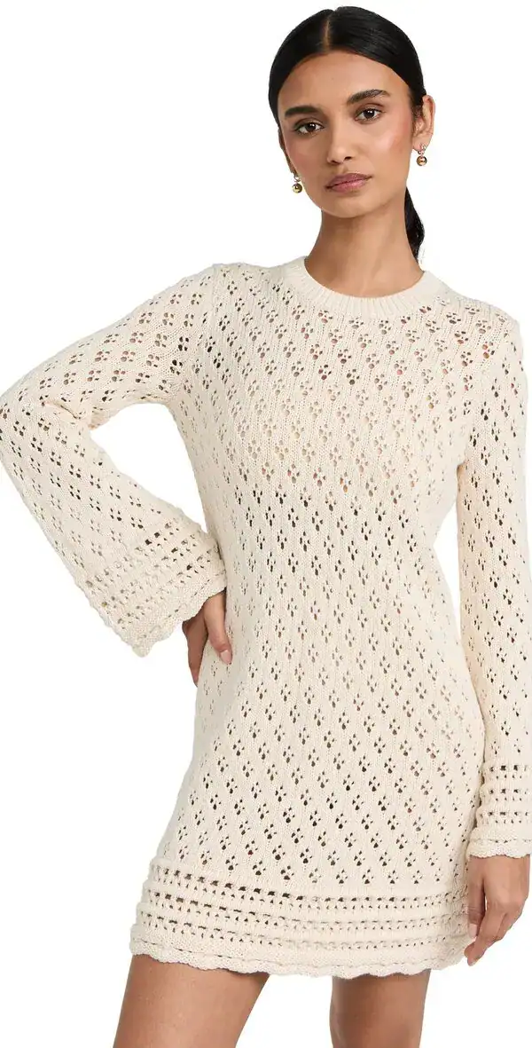 Frame Crochet Shift Dress In Ecru - 70% Off | Editorialist