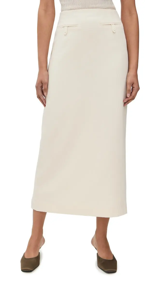 Staud Smith Midi Skirt - Ecru