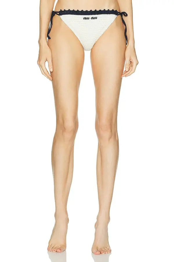 Miu Miu Cotton Crochet Bottom In White