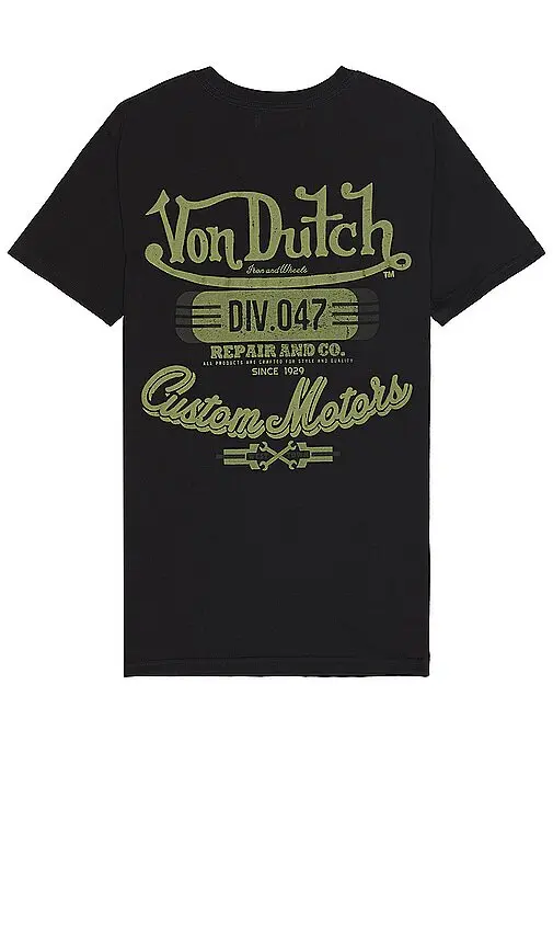 VON DUTCH Custom Motors Graphic Tee In Black