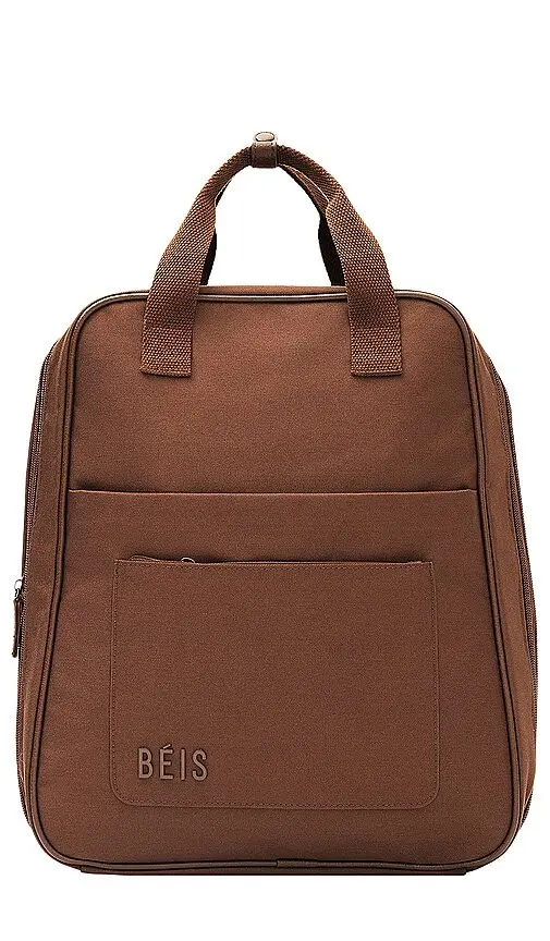 BEIS Expandable Backpack In Brown - Maple | Editorialist