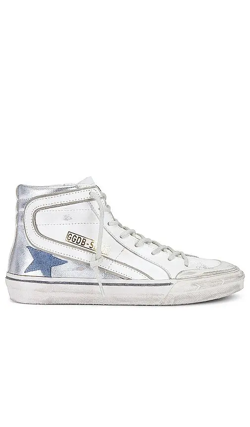 Golden Goose Slide Penstar Sneaker - White  Silver  Light Blue  & Ice
