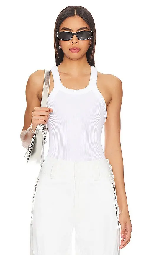 Free People Ribbed Seamless Tank - White | Editorialist