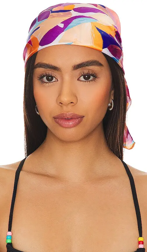 PETIT MOMENTS Printed Equestrian Headscarf In Purple - Multi