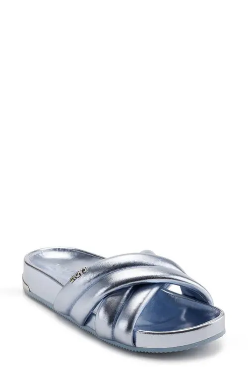 Dkny Crisscross Strap Slide Sandal - Celeste