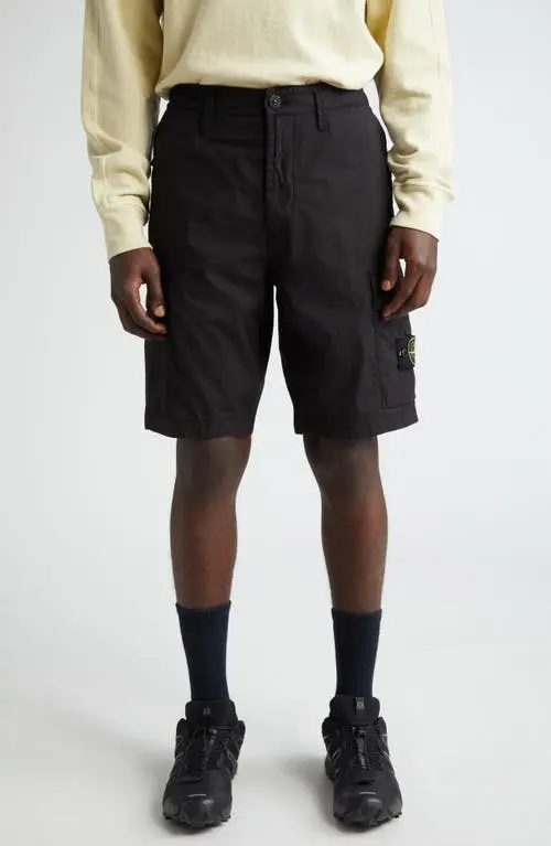 Stone Island Regular Fit Stretch Cotton Cargo Bermuda Shorts