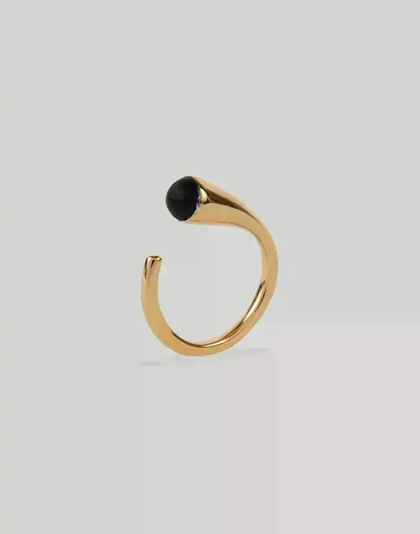 Mw Soko Horn Delicate Dash Ring - Black | Editorialist