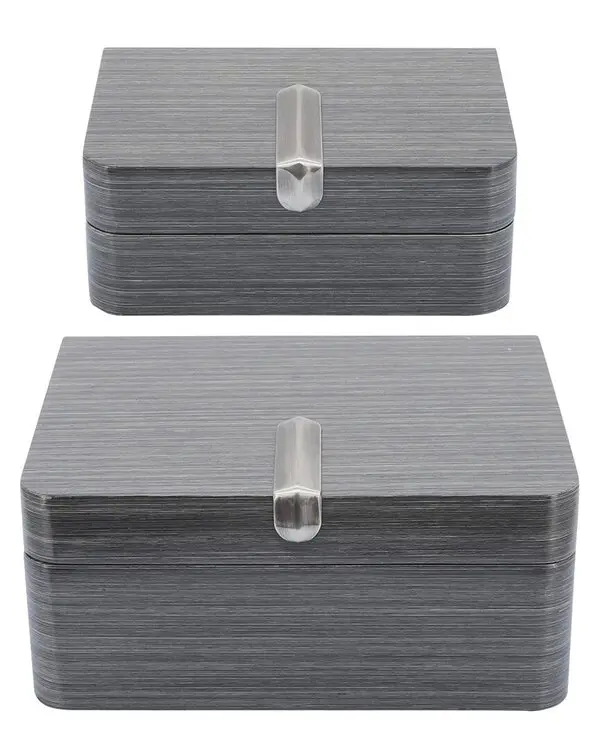 Buy SAGEBROOK HOME Set Of 2 Clasp Boxes - Gray At 31% Off | Editorialist