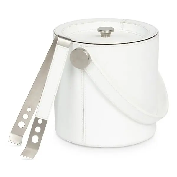 BLUE PHEASANT Brisbane Leather Ice Bucket - White