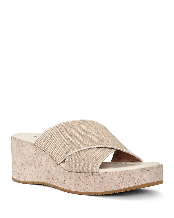 DONALD PLINER Slip-on Crisscross Wedge Sandals - Foam