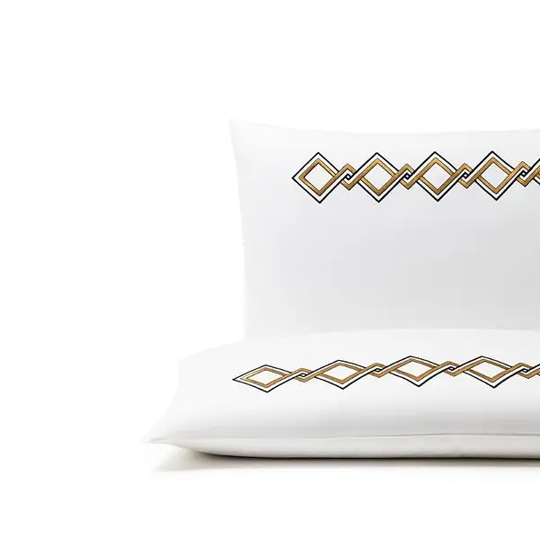 Frette Twist Embroidery King Sham - Black/teak
