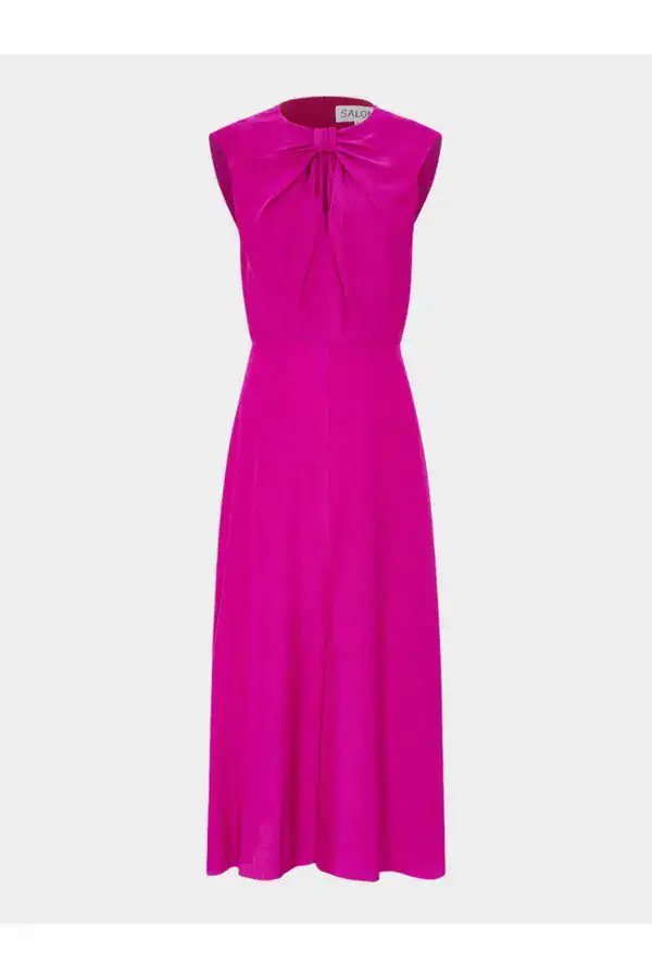 saloni burgundy dress Camille Velvet Embellished Bows Long Dress in Burgundy – SALONI main image 1