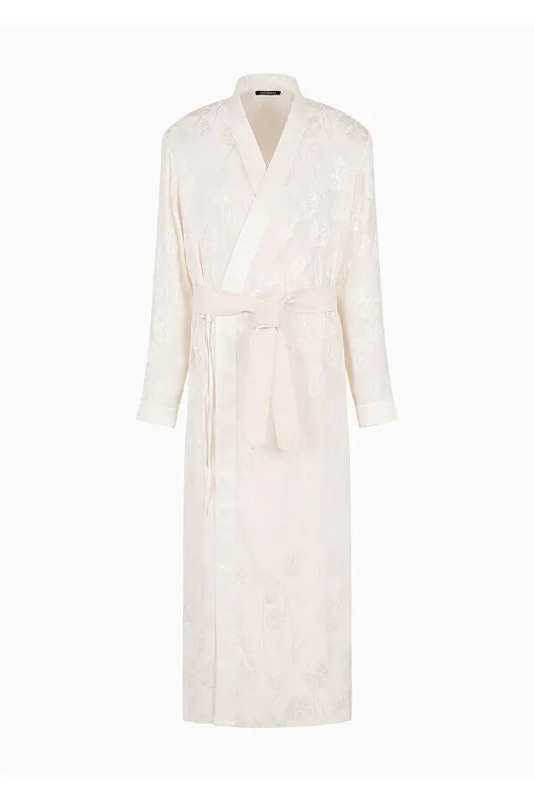 Emporio Armani Men Silk-blend Satin Overcoat With Robe Fastening And ...