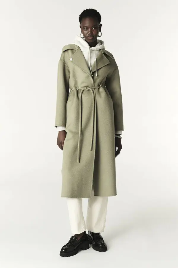 Ba&sh Kate Long Coat - Green | Editorialist