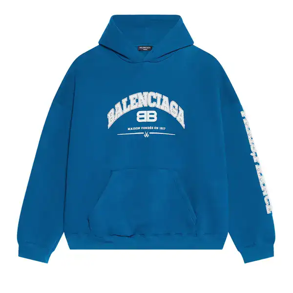 Balenciaga Wide Fit Hoodie - Blue | Editorialist