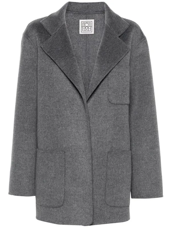 TOTÊME Notched-lapels Mélange Jacket - Grey