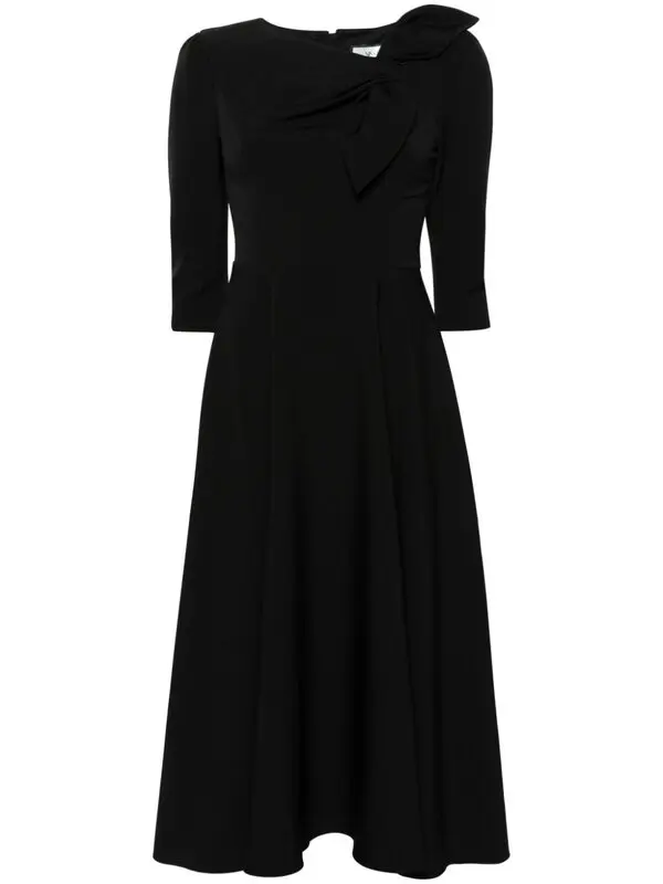 NISSA Bow-detail Midi Dress