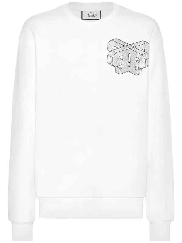 Philipp Plein Wire Frame Jersey Sweatshirt - White
