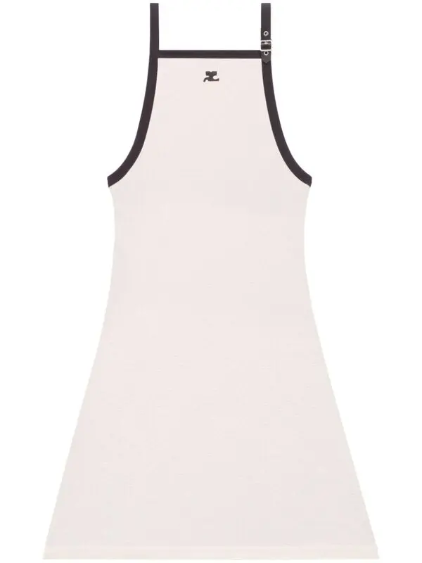 COURREGES Contrast-trim Cotton Minidress - Grey