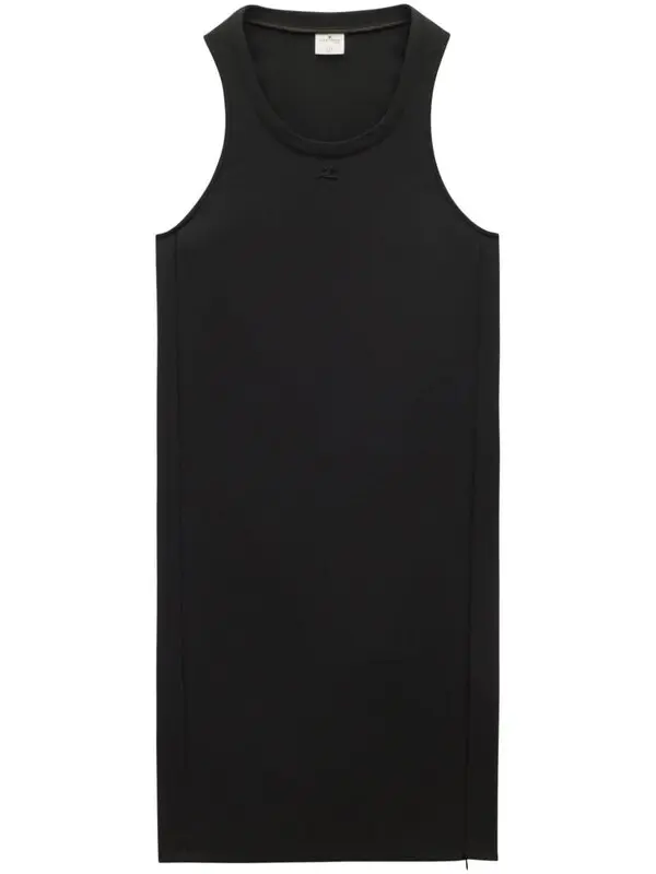 COURREGES Logo-appliqué Twill Midi Dress