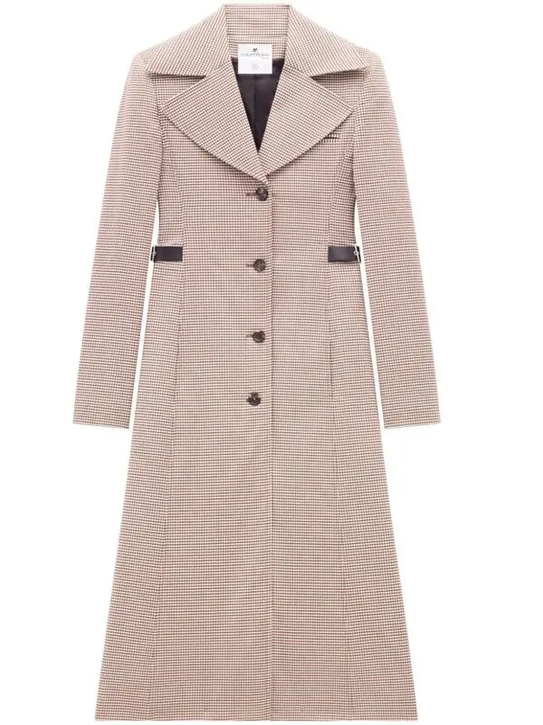 COURREGES Checked Wool Long Coat