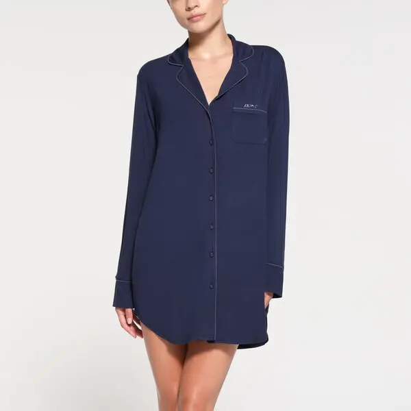 skims navy blue dress SKIMS Soft Lounge Long Slip Dress Cobalt Blue Limited Edition XL NEW