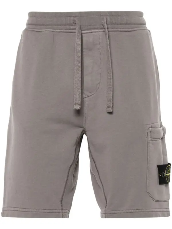 Stone Island Compass Badge Jersey Shorts - Brown
