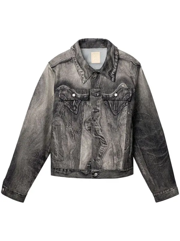 Camper Swirl-print Denim Jacket - Grey