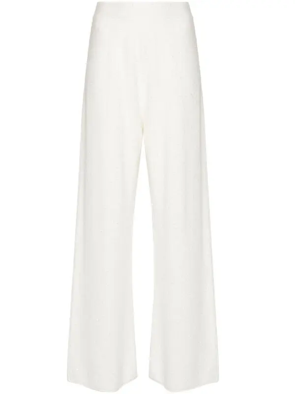 Fabiana Filippi Sequin-embellished Knit Trousers - Neutrals