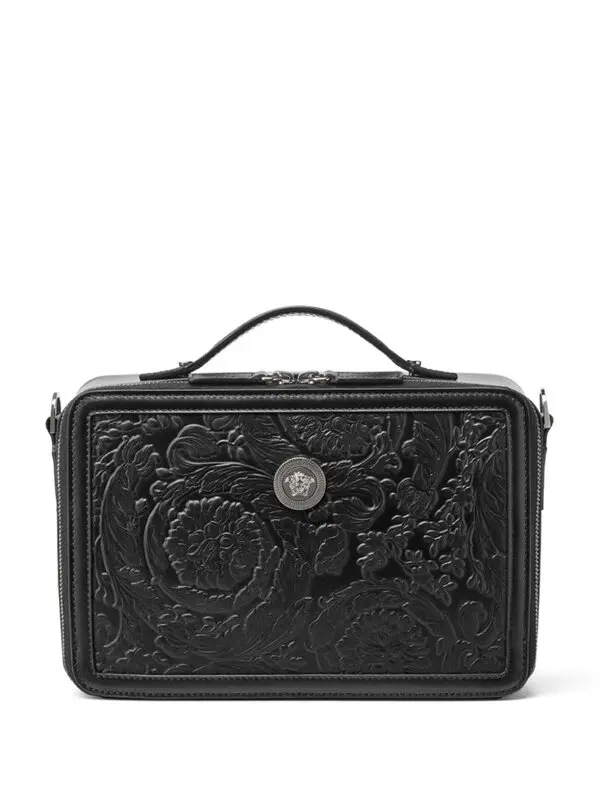 Versace Medusa Biggie Barocco Messenger Bag In Black - 50% Off 