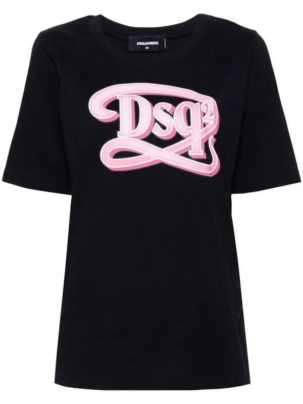 Dsquared2 Logo-Print Cotton T-Shirt In Black - 20% Off | Editorialist