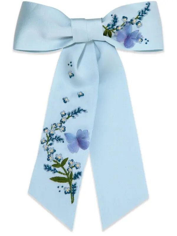 Jennifer Behr Bellina Bow Hair Pin - Blue | Editorialist display picture 2
