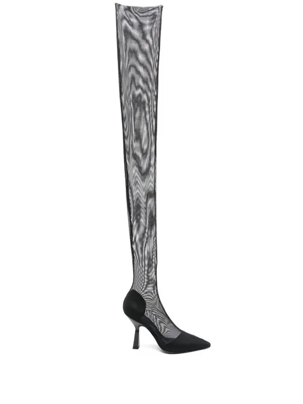 Patrizia Pepe 100mm Above-knee Tulle Boots