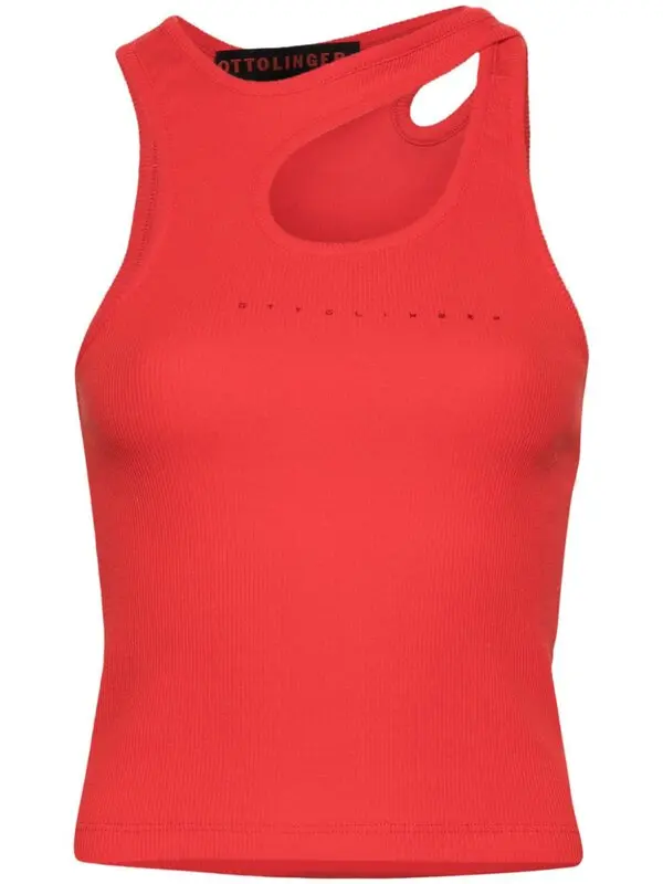 Ottolinger Logo-printed Ribbed Knit Top