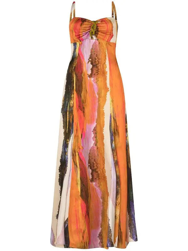 Silvia Tcherassi Jesse Dress in Orange Abstract Print