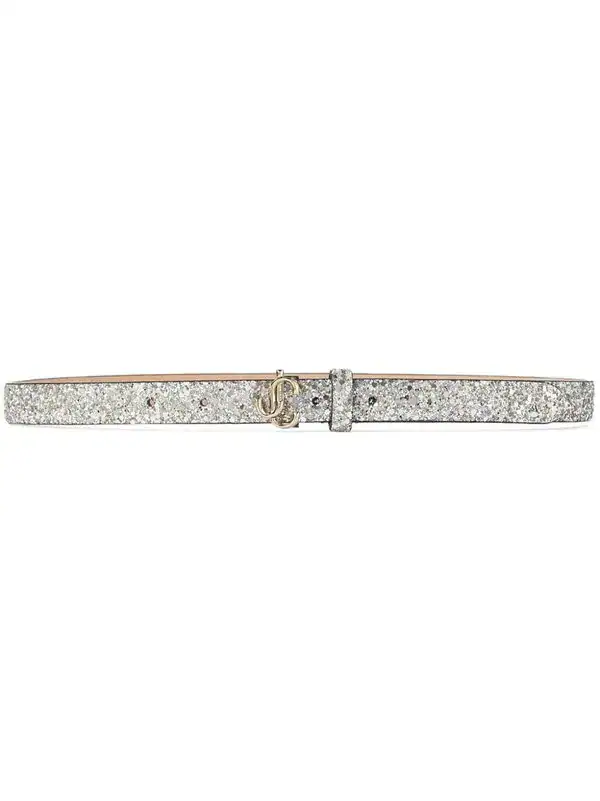 Jimmy Choo Mini Helina Logo-Buckle Belt In Silver - 50% Off  display picture 2