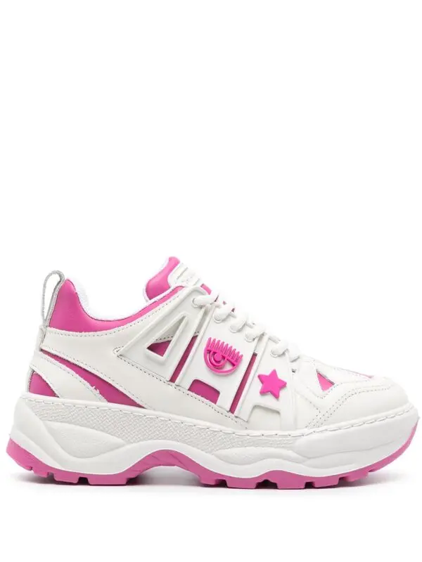 CHIARA FERRAGNI Logo-appliqué Leather Sneakers