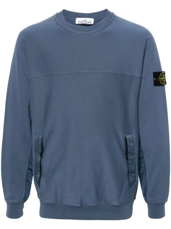 Stone Island Compass-badge Cotton Sweatshirt - Blue