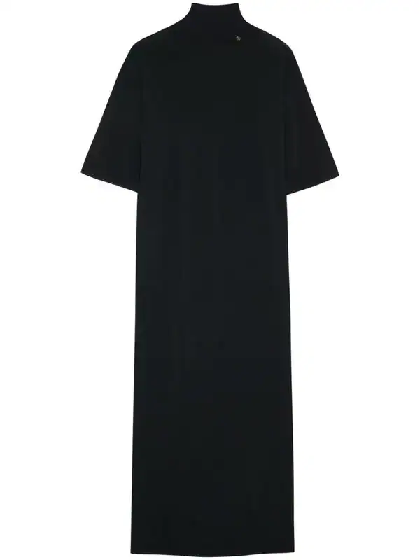black jersey knit maxi dress TOTEME - Knife-pleated jersey dress Black