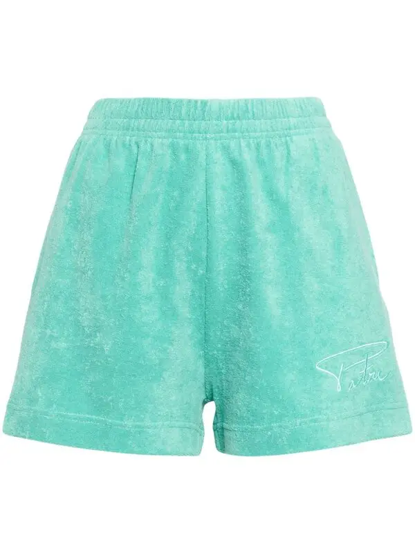 Patou Logo-embroidered Terry Shorts - Green