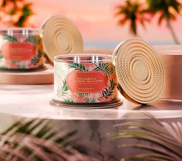 HOMEWORX BY SLATKIN + CO. S/2 18oz Lychee Martini Candles