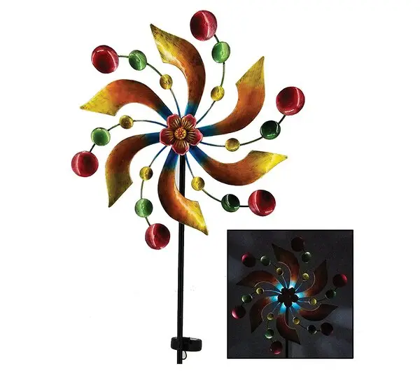 SANTA'S WORKSHOP 32' Solar Pinwheel Spinner