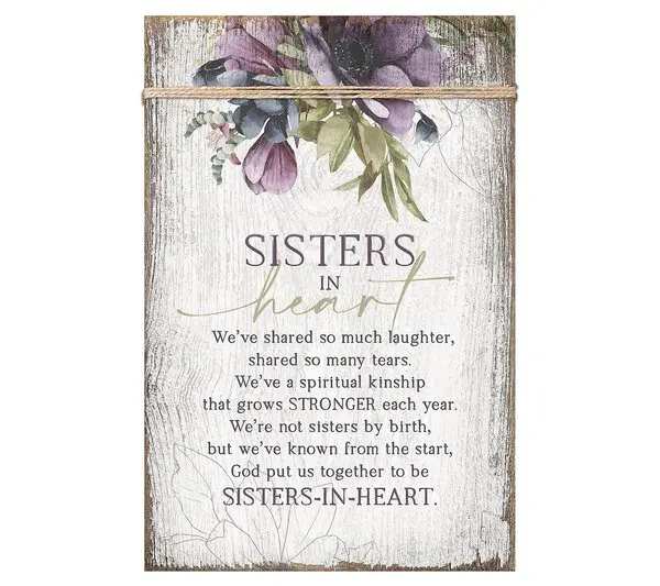 DEXSA COMPANY Dexsa Sisters In Heart Wood Wall Plaque With Ea Sel 6'x9