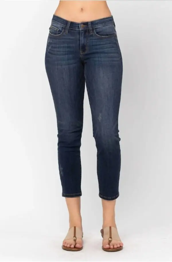 Buy JUDY BLUE Mid Rise Cropped Relaxed Fit Denim Jean - Blue At 38% Off ...