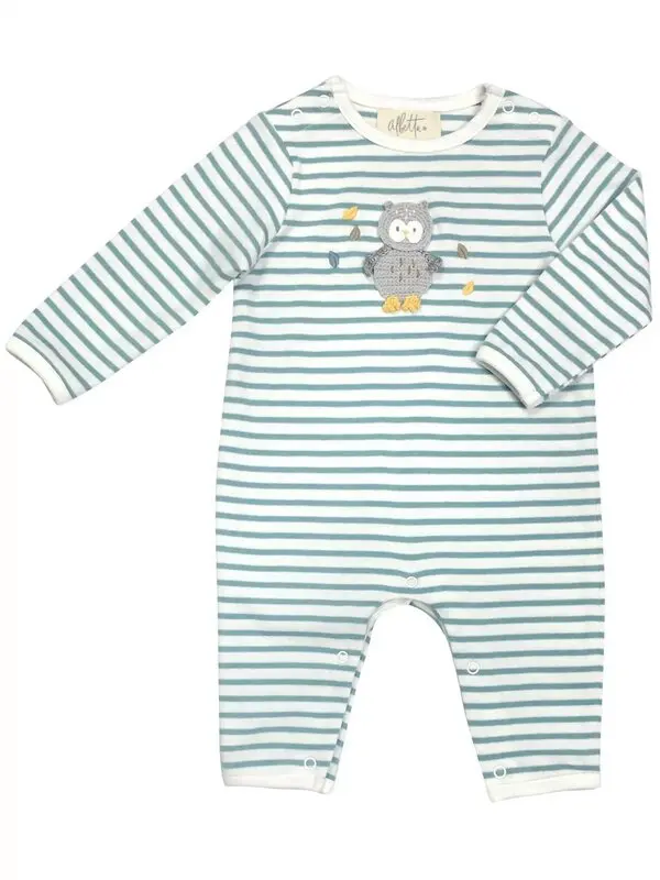 Buy ALBETTA Babygro Onesie In Crochet Oliver Owl Teal Stripe - Multi At ...