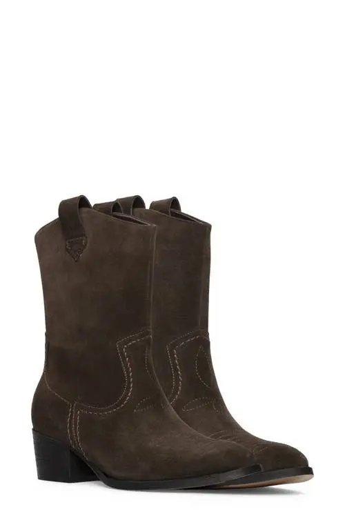 Clarks Octavia Up Western Boots - Dark Brown