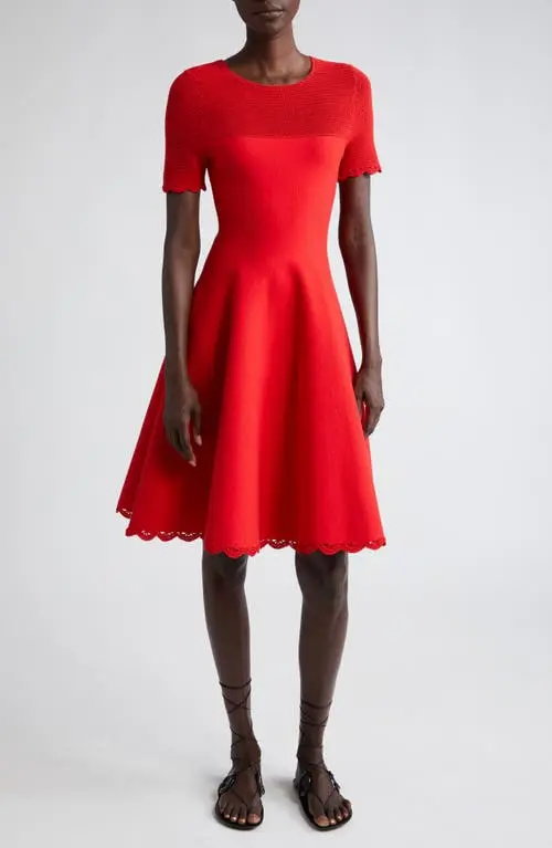 Jason Wu Mixed Media Cotton Fit & Flare Dress In Coral - 55% Off |  Editorialist