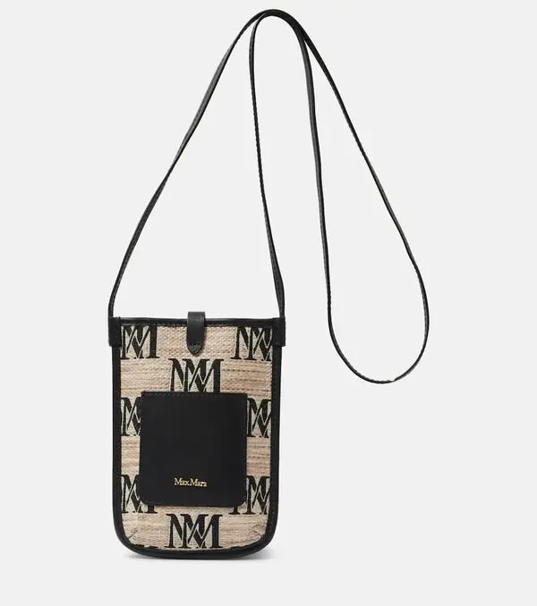 Max Mara Phony Leather-trimmed Canvas Phone Pouch