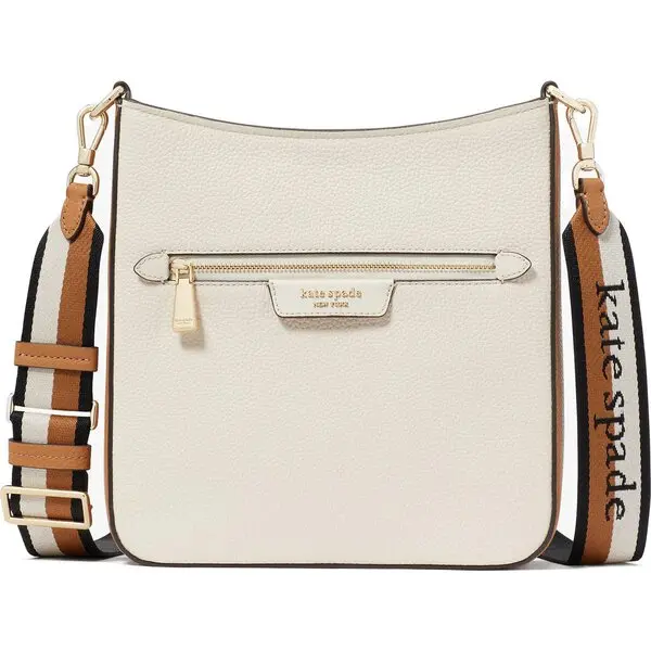 Kate Spade New York Hudson Pebble Leather Crossbody Bag - Parchment Multi